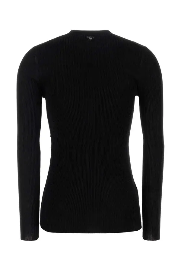 Prada Ribbed V-neck Cardigan