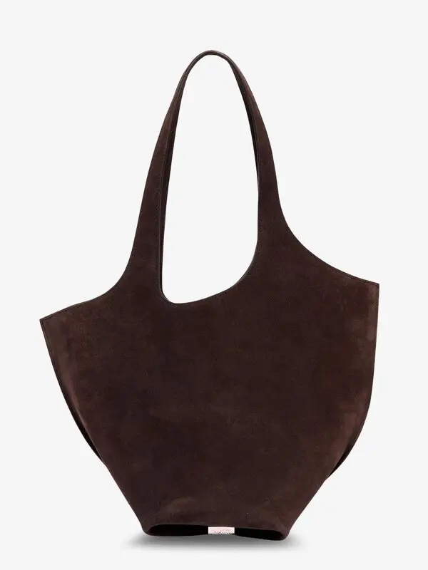 Attico La Scoop Suede Shoulder Bag - Brown