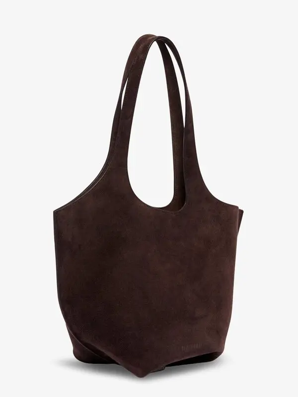 Attico La Scoop Suede Shoulder Bag - Brown