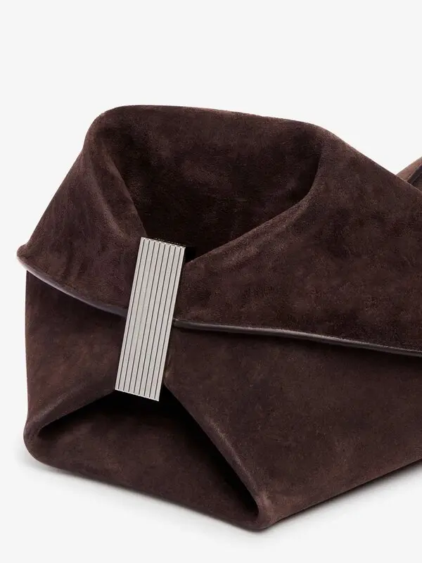 Attico La Scoop Suede Shoulder Bag - Brown
