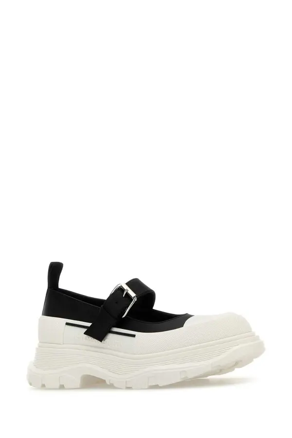 Alexander McQueen Two-tone Leather And Rubber Ballerinas