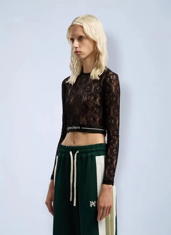 Palm Angels Classic Logo Lace Top
