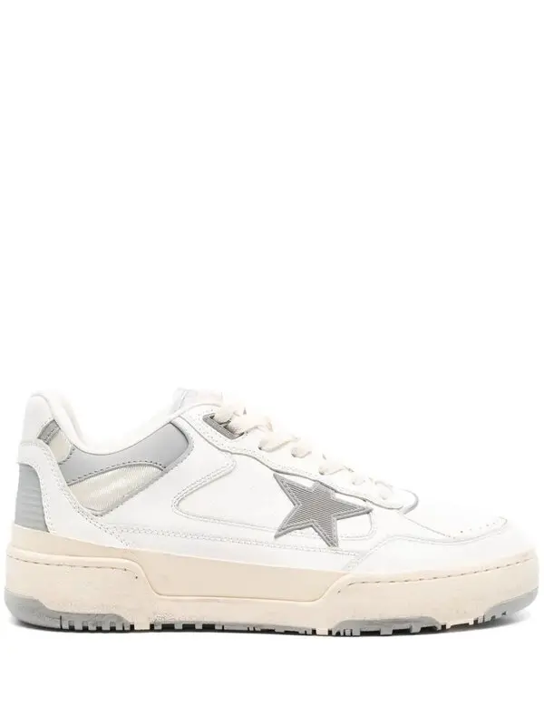 GOLDEN GOOSE Forty Two Leather Sneakers With Rubber Star Detail