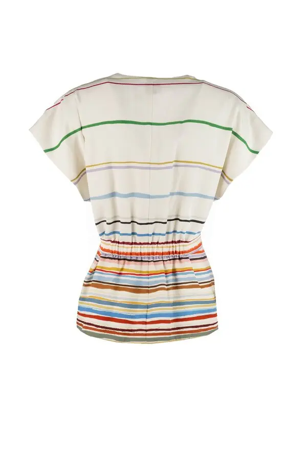 Paul Smith Striped Button-up Blouse With Tie Detail