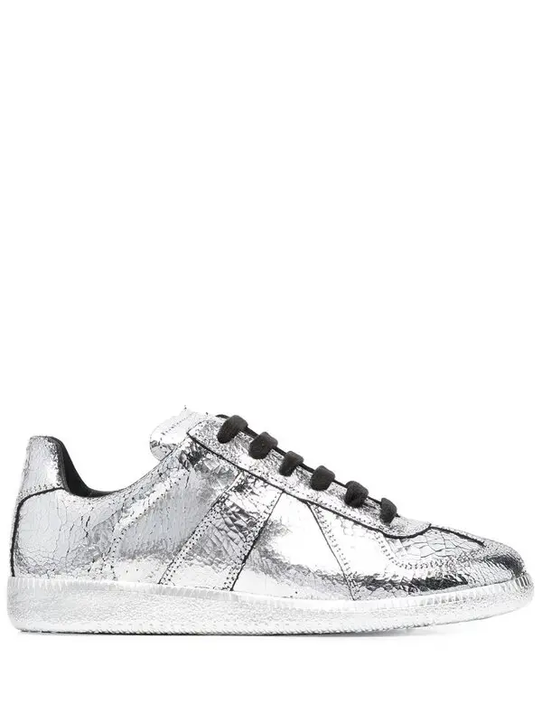 MAISON MARGIELA Replica Sneakers Metallic Leather - Silver