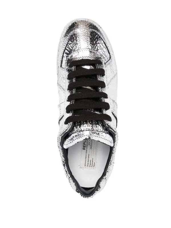 MAISON MARGIELA Replica Sneakers Metallic Leather - Silver