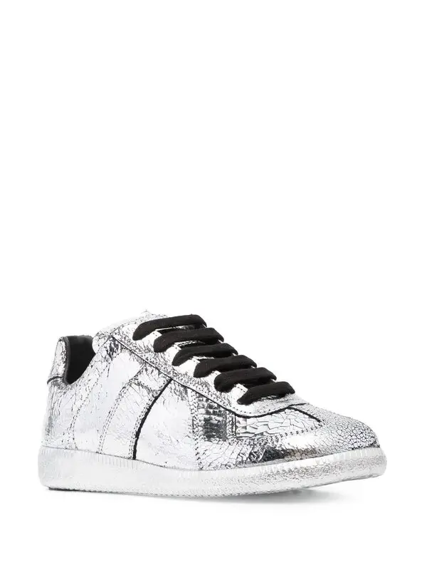 MAISON MARGIELA Replica Sneakers Metallic Leather - Silver