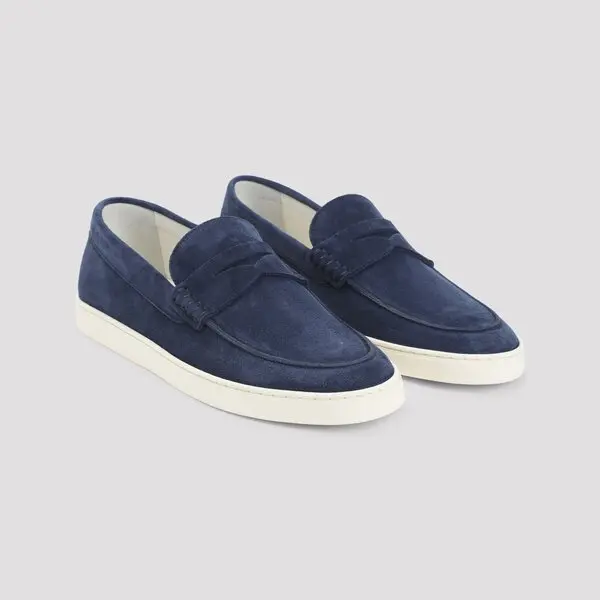 Brunello Cucinelli Suede Penny Loafers - Blue