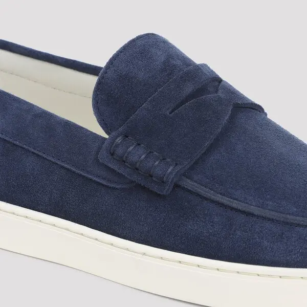 Brunello Cucinelli Suede Penny Loafers - Blue
