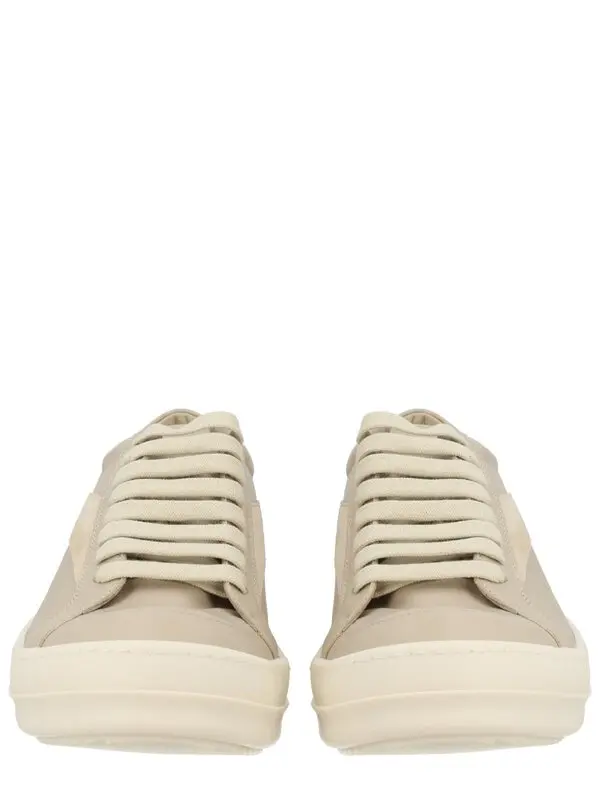 Rick Owens Leather Lace-up Sneakers - Cream