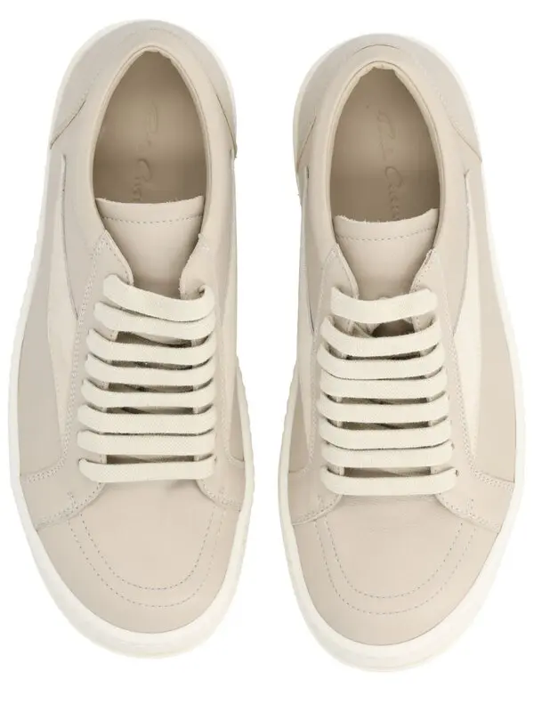 Rick Owens Leather Lace-up Sneakers - Cream