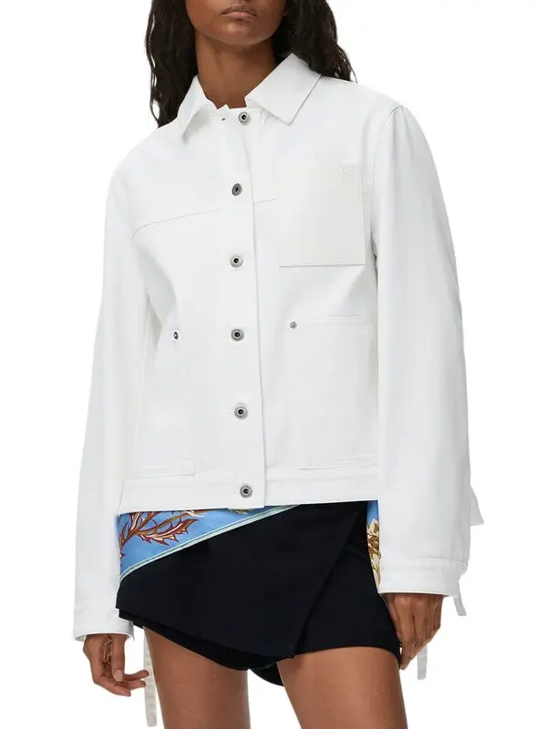 Loewe X Paula's Ibiza Denim Jacket With Leather Pocket
