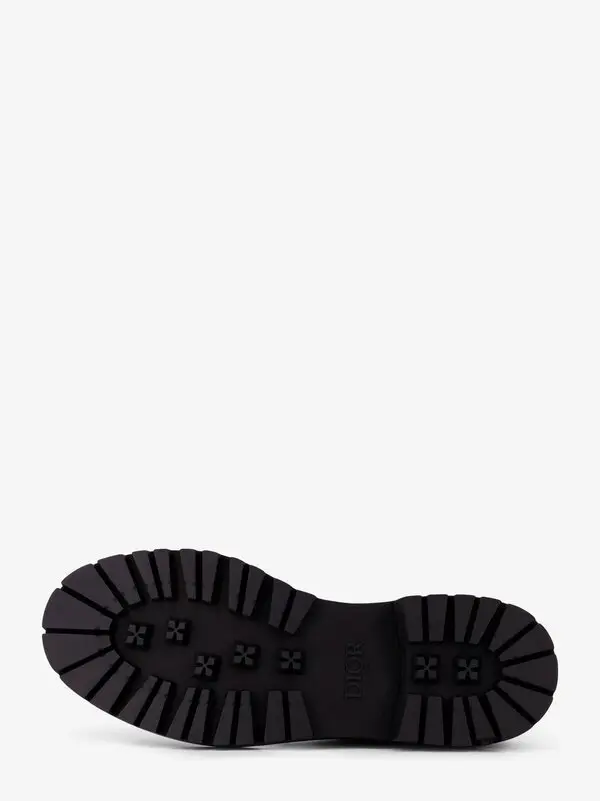 Dior Black Leather Lace-up Shoes With Oblique Logo Detail