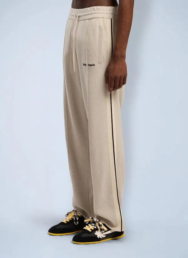 Palm Angels Classic Logo Knit Track Pants - Cream
