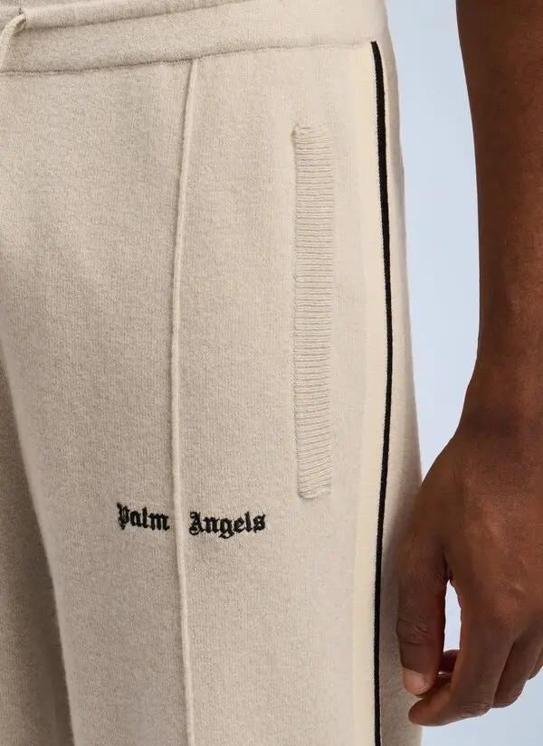 Palm Angels Classic Logo Knit Track Pants - Cream