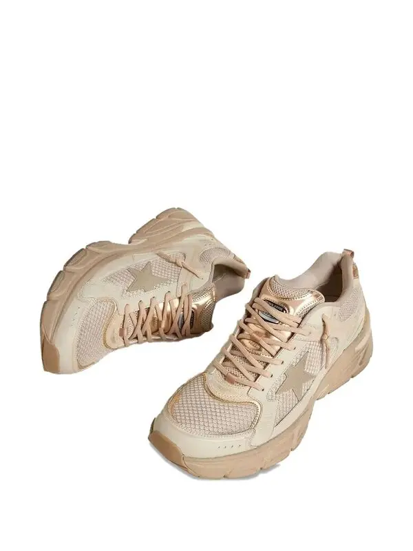 GOLDEN GOOSE Lightstar Net Leather And Suede Sneakers - Gray