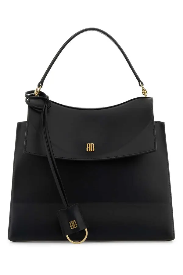 Balenciaga Leather Medium Nano Handbag - Black