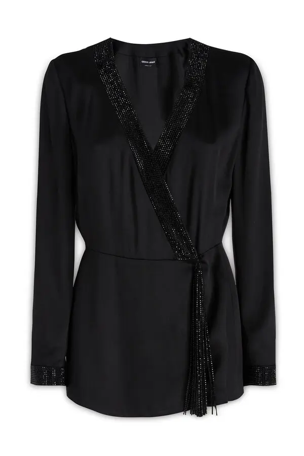 Giorgio Armani Embellished Wrap Top