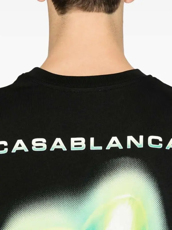 Casablanca Glitch Orchid Oversized T-shirt - Black