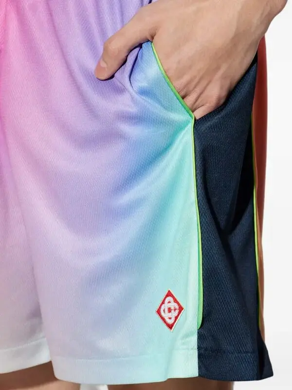 Casablanca Faded Effect Logo Shorts