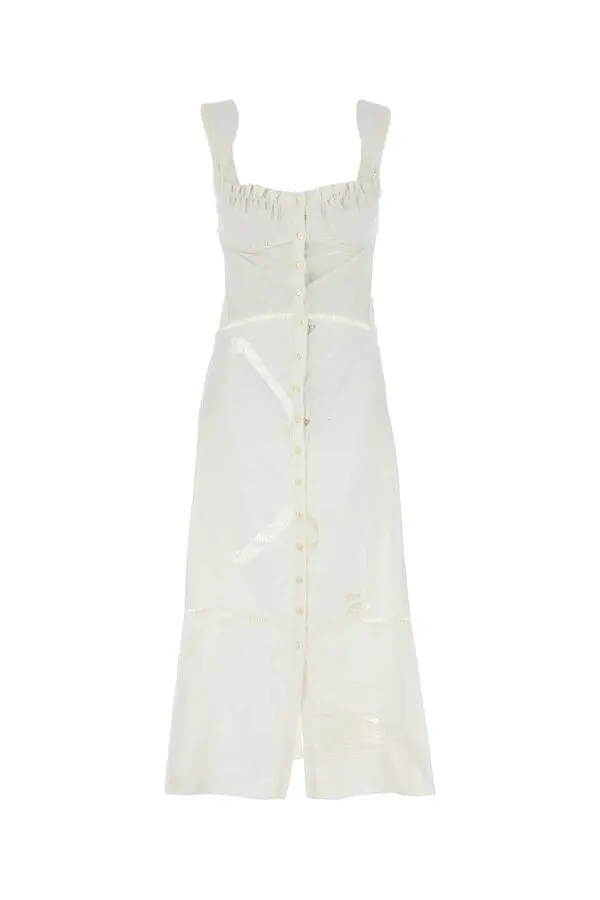 MARINE SERRE Cotton Dress - White