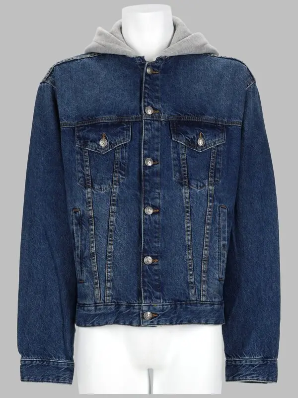 Palm Angels Denim Jacket With Hood