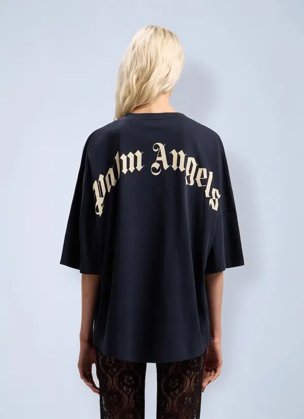 Palm Angels Curved Logo Cotton T-shirt