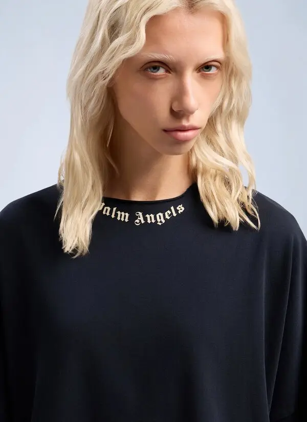 Palm Angels Curved Logo Cotton T-shirt