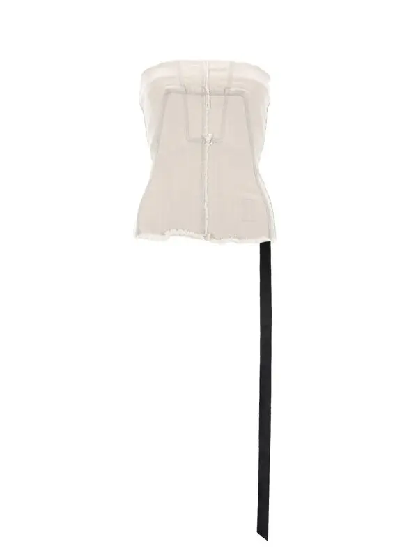 Rick Owens Denim Bustier Top - White