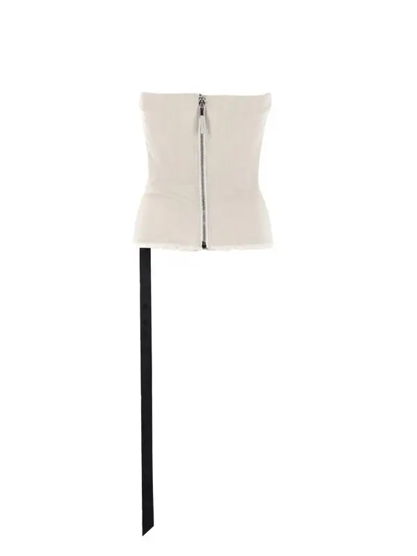Rick Owens Denim Bustier Top - White
