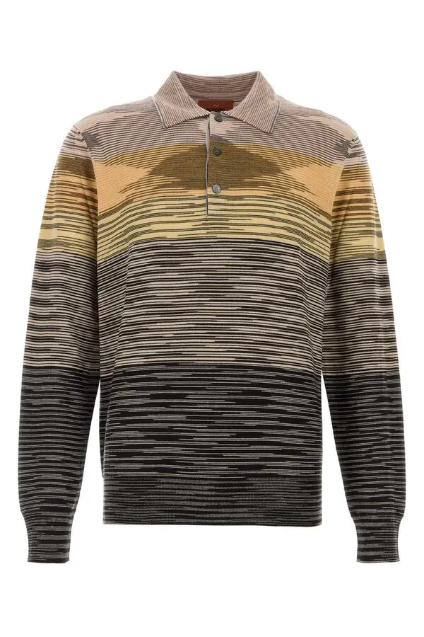 Missoni Embroidered Wool Polo Shirt - Multicolor