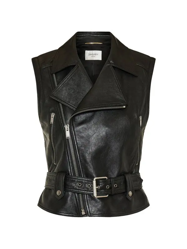 Saint Laurent Leather Biker Vest