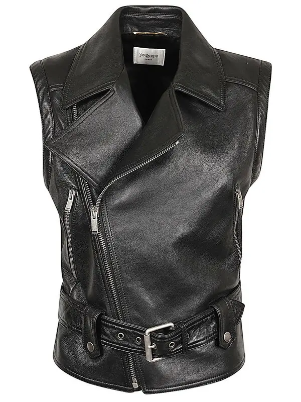 Saint Laurent Leather Biker Vest