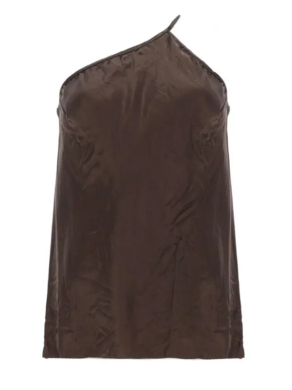 Rick Owens One-shoulder Cupro Top - Brown