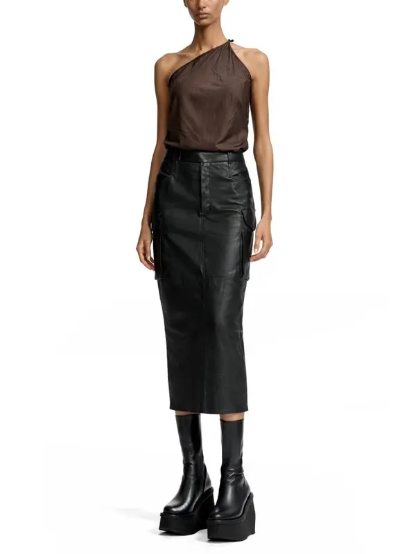 Rick Owens One-shoulder Cupro Top - Brown