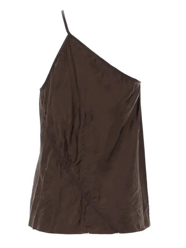 Rick Owens One-shoulder Cupro Top - Brown