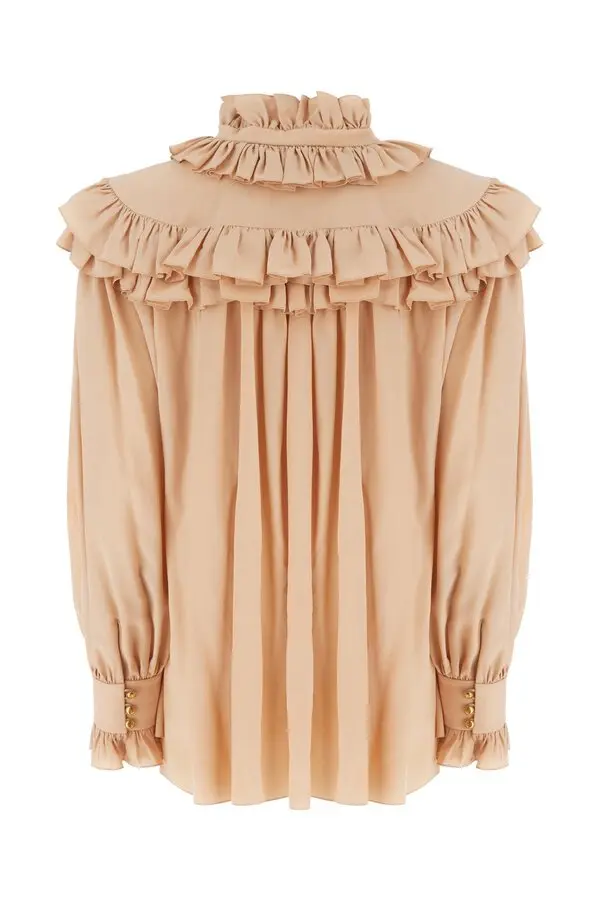 Chloé Ruffled High Neck Blouse