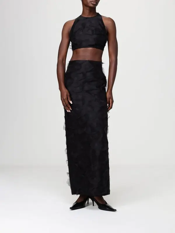 Max Mara Textured Maxi Skirt - Black