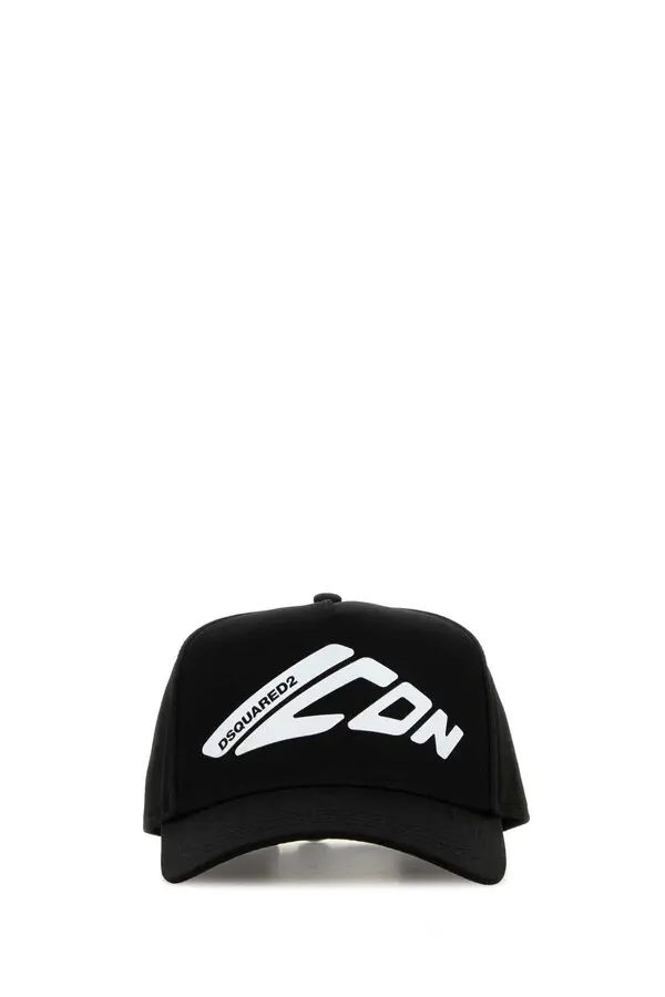 Dsquared2 Cotton Baseball Cap With Logo - Black