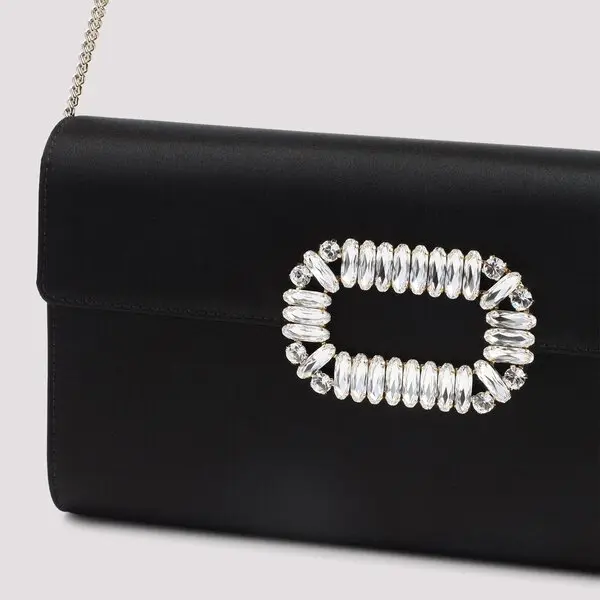 ROGER VIVIER Clutch With Crystal Buckle Detail