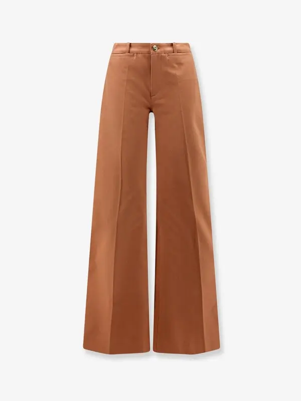 Chloé Cotton Flared Trousers - Multicolor