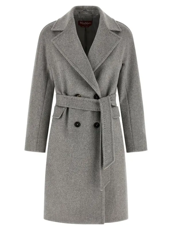 Max Mara Panteon Double Breasted Coat - Gray