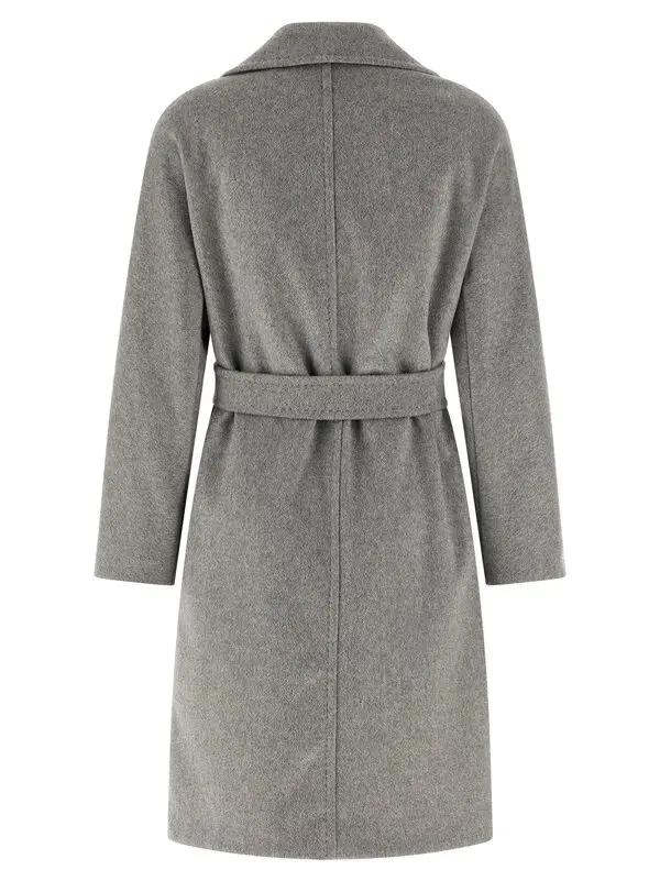 Max Mara Panteon Double Breasted Coat - Gray