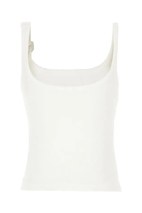 COURREGES Ribbed Tank Top With Adjustable Strap Detail - Multicolor
