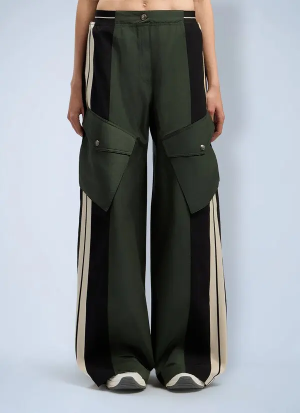 Palm Angels Paneled Cargo Pants - Green