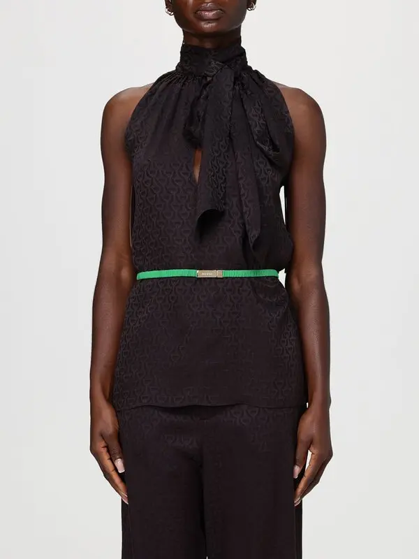 Gucci Silk Top With Monogram Pattern - Brown