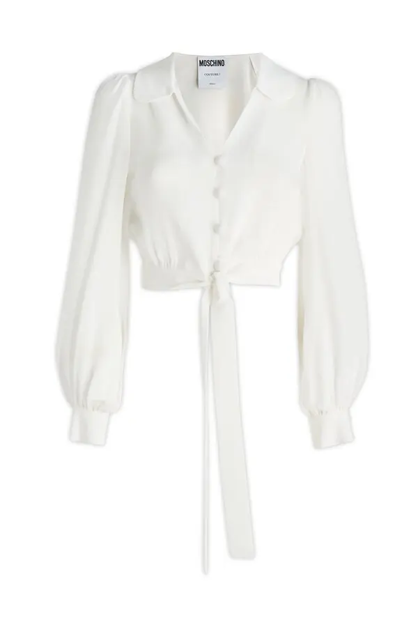 Moschino Cropped Blouse With Tie Detail