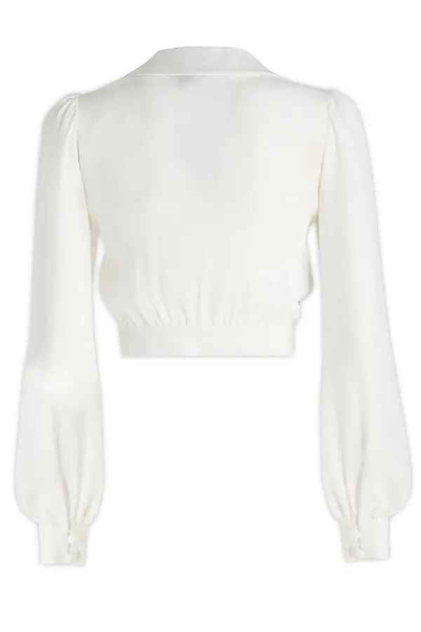 Moschino Cropped Blouse With Tie Detail