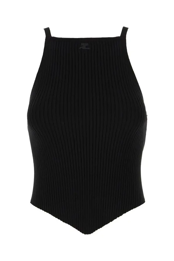 COURREGES Ribbed High Neck Top - Multicolor