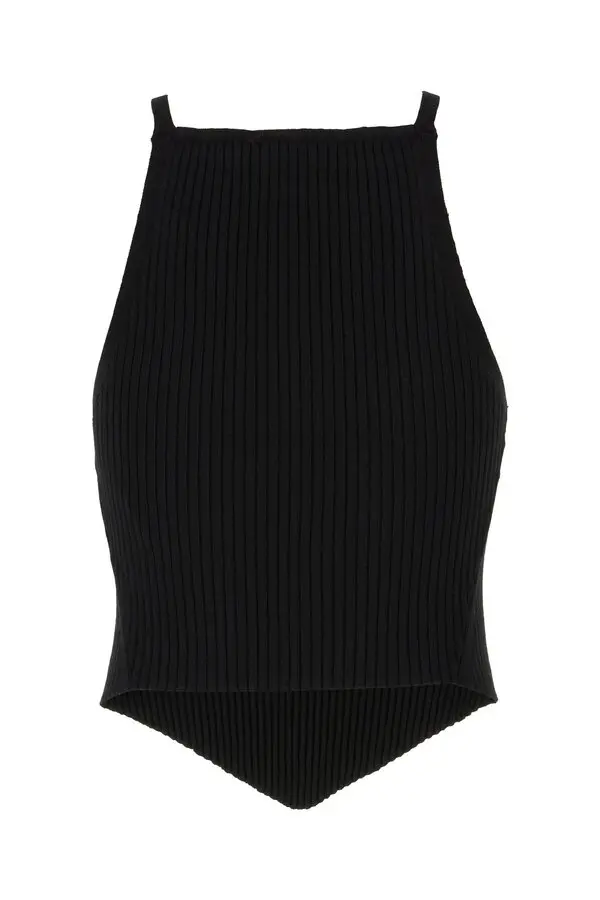 COURREGES Ribbed High Neck Top - Multicolor